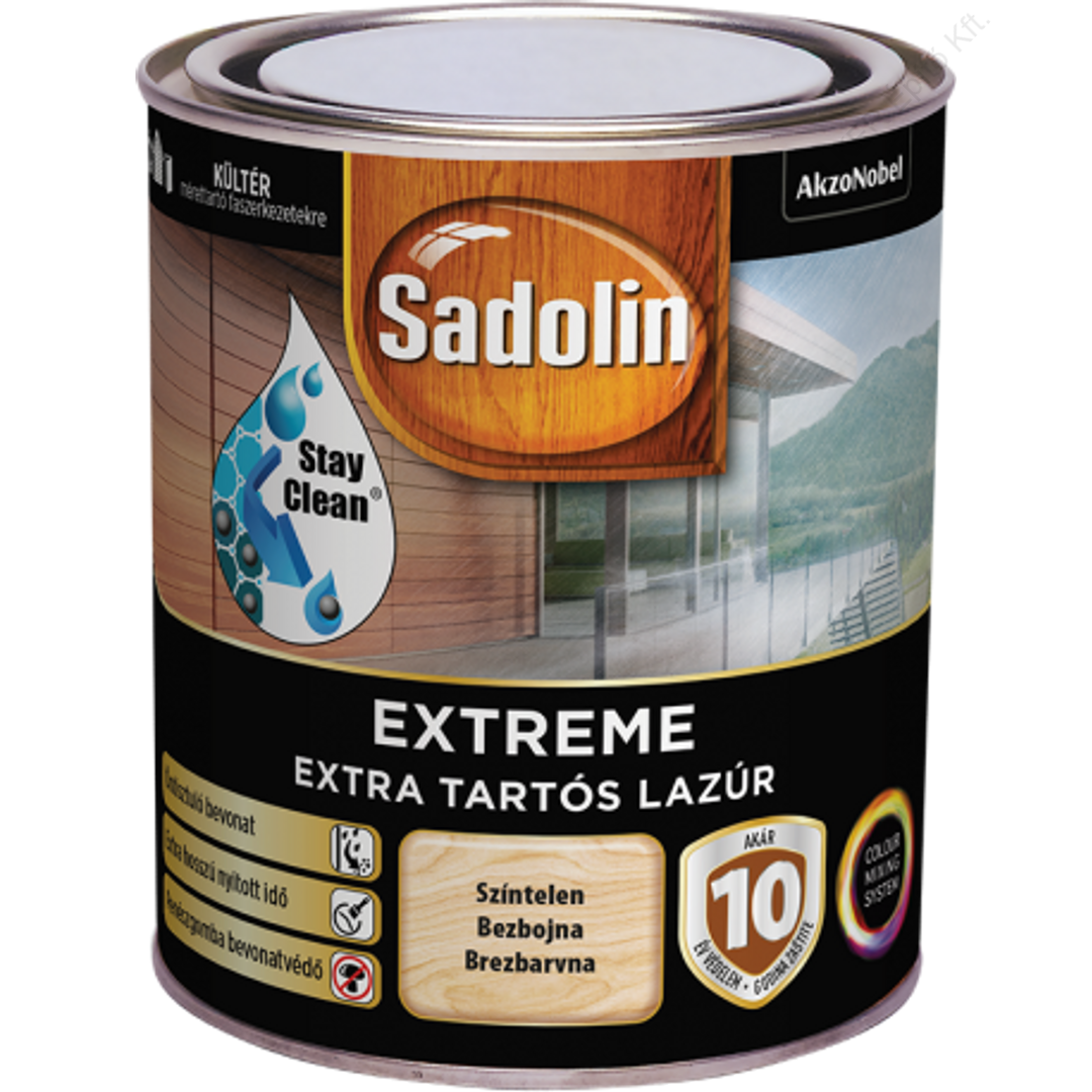 Öntisztuló Sadolin Extrem vízbázisú selyemfényű lazúr!